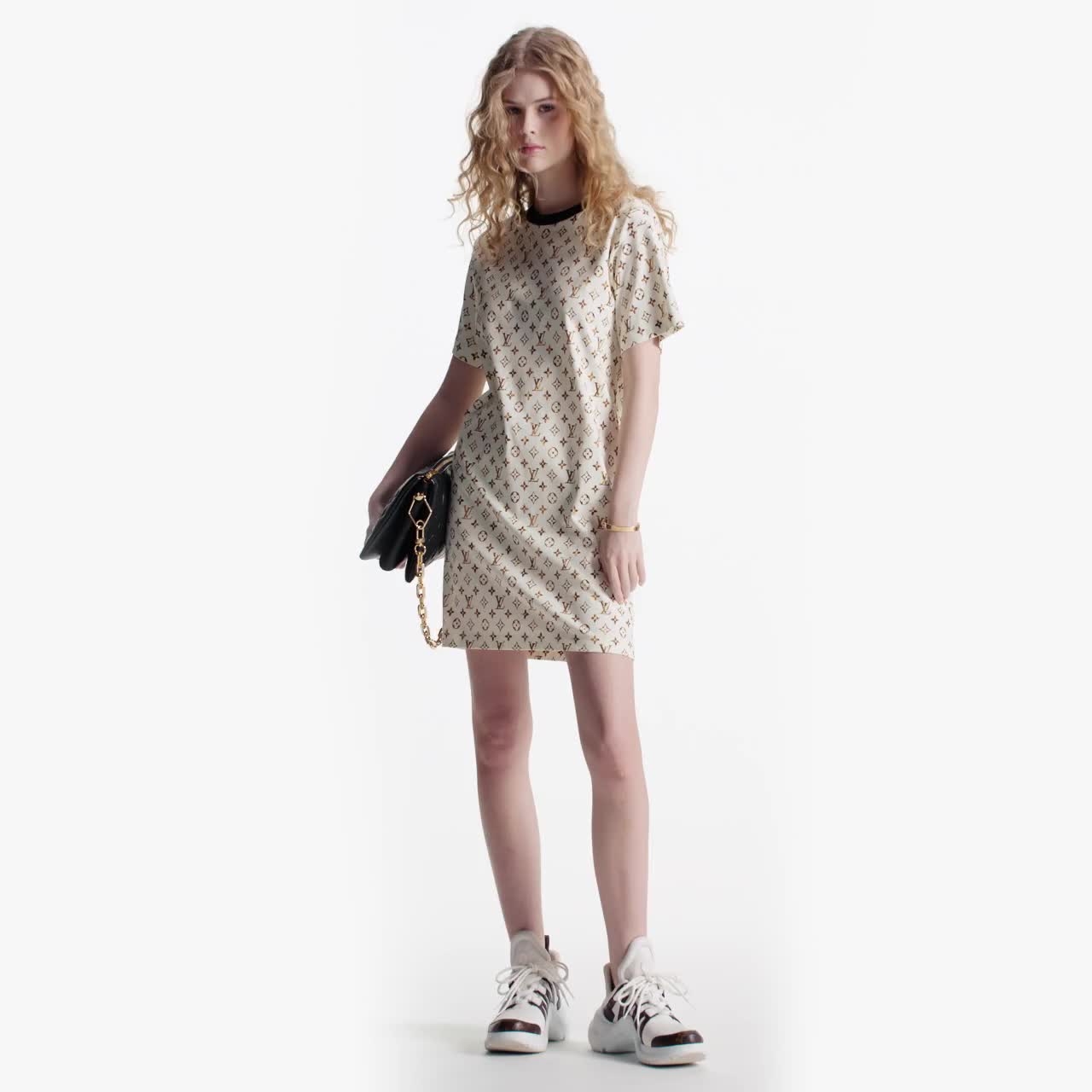 T-Shirt-Kleid mit Monogram-Motiv samt Python-Effekt - OBSOLETES DO NOT ...