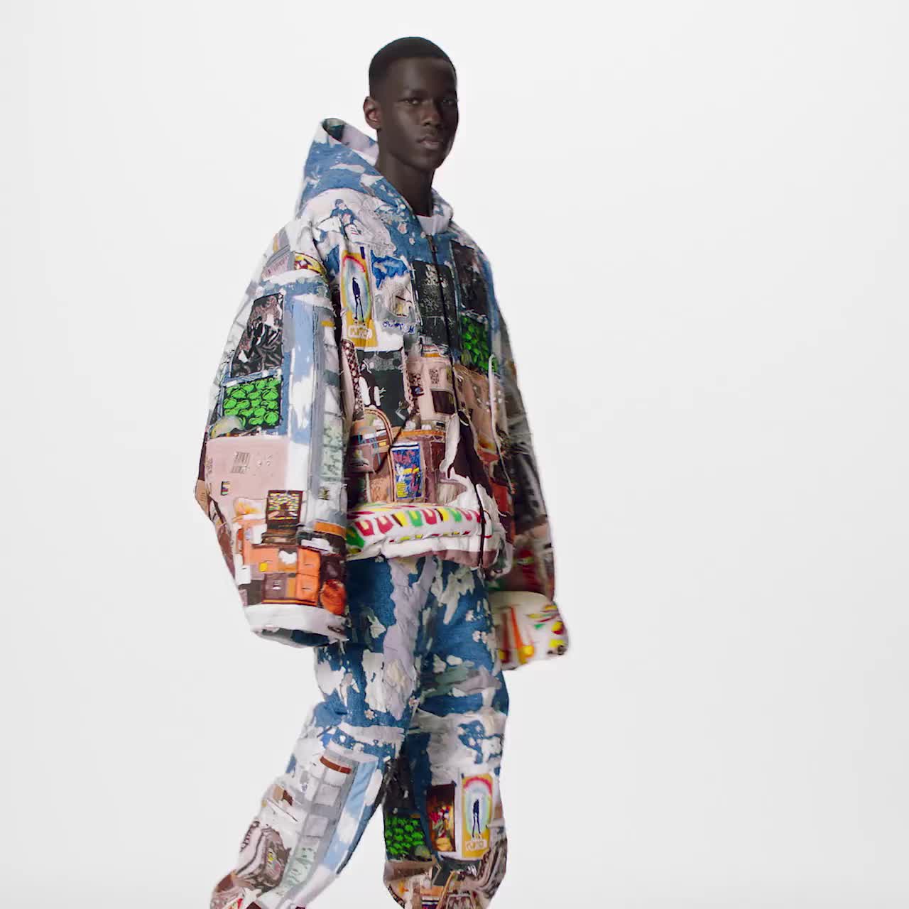 Made To Order Patchworked Oversized Hooded Blouson - Ready to Wear ...